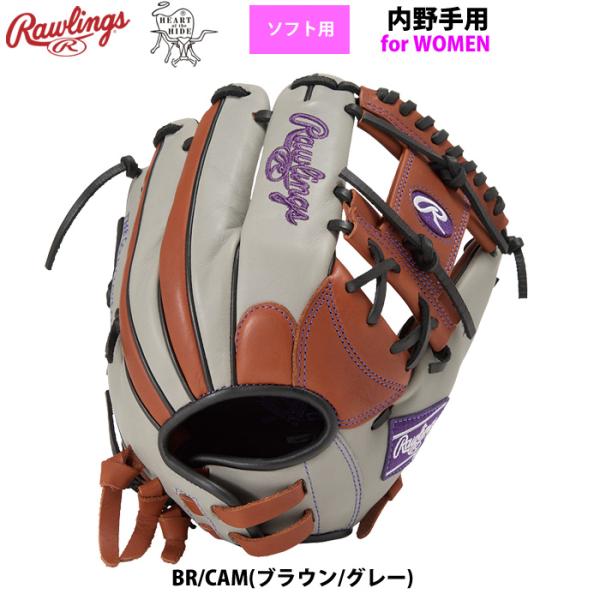 ●女子ソフト専用●ソフトボール用グラブ●メーカー名：ローリングス(Rawlings)●メーカー品番：GS6FHDR34GF●カラー・BR/CAM(ブラウン/グレー)●素材：表革/天然皮革、裏革/共革●サイズ：29.2cm（11.5インチ）●...