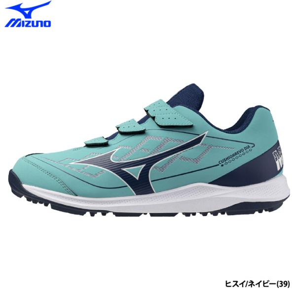 ●トレーニングシューズ●メーカー名：ミズノ(MIZUNO)●メーカー品番：11GT2625●カラー：ヒスイ/ネイビー(39)●サイズ：25.0cm-29.0cm●シューズ幅：3E相当●質量：約315g(27.0cm片方)●素材：甲材：人工皮...