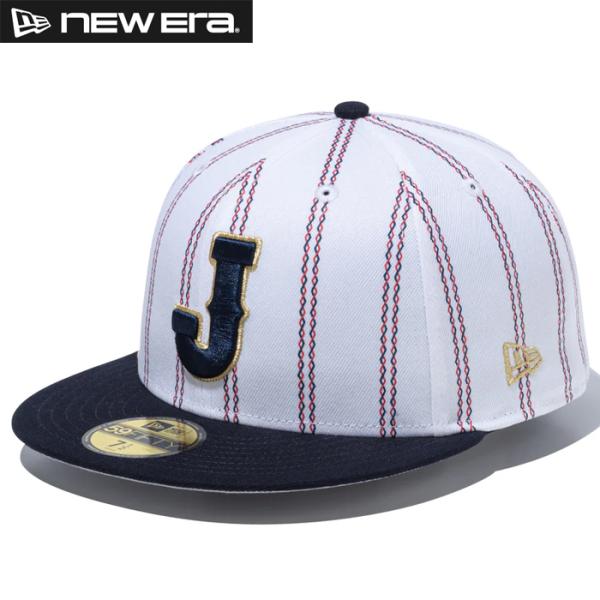 ●ベースボールキャップ/野球帽/帽子●フラットバイザー/平つば●メーカー名：ニューエラ(new era)●59FIFTY 2026 World Baseball Classic●侍ジャパン 日本代表　MUSO STRIPE ホワイト ネイビ...
