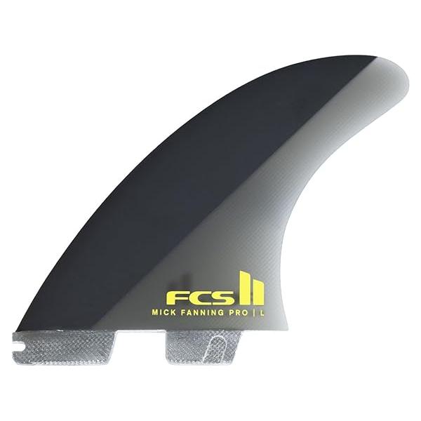 FCS 2 MICK FANNING PG PRO TRI FIN SET　Black/Acid MMick FanningのシグネチャーであるFCS II MFフィン。コントロールされたパワフルなサーフィンを可能にするパフォーマンス・グラ...