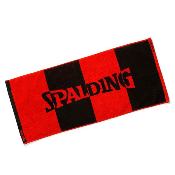 ジャガードタオル ボーダー レッド 【22AW07】  [SPALDING スポルディング] バスケ 部活 練習 バスケットボール スポーツタオル シンプル ギフト・SPALDINGロゴのボーダーデザイン・今治産の高品質なスポーツタオルを使...