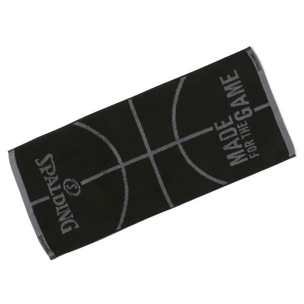 ジャガードタオル ボールモチーフ ブラック 【22AW07】  [SPALDING スポルディング] バスケ 部活 練習 バスケットボール スポーツタオル 今治産 高品質 ギフト・バスケットボールをモチーフにしたデザイン・今治産の高品質なス...