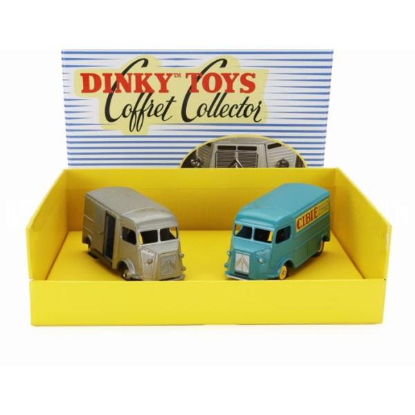 Citroenシトロエン セット L'Indispensable 2x Hタイプ 1200kg バン CIBIE 1955 シルバーブルー DINKY-ATLAS-COLLECTION - SCALE APPROX / EDICOLA 1/...