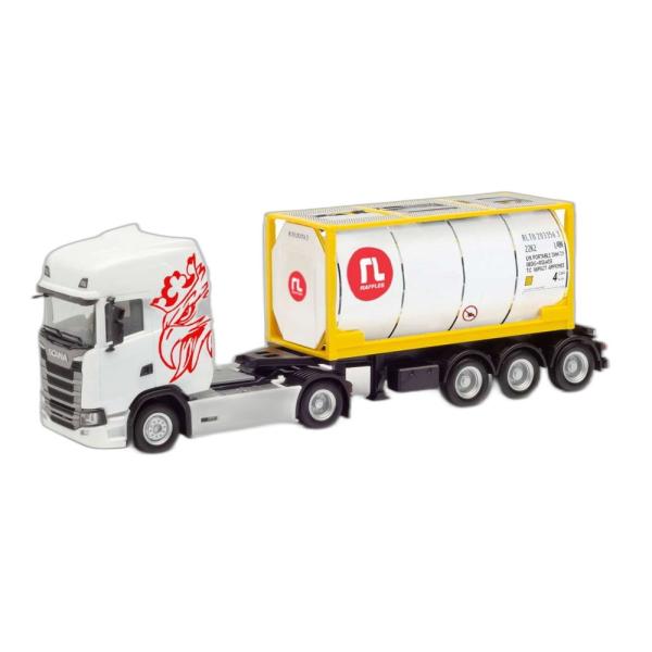 Raffles Lease Scania CS20HD 20ft バルク/ Herpa 1/87  模型 ミニカー