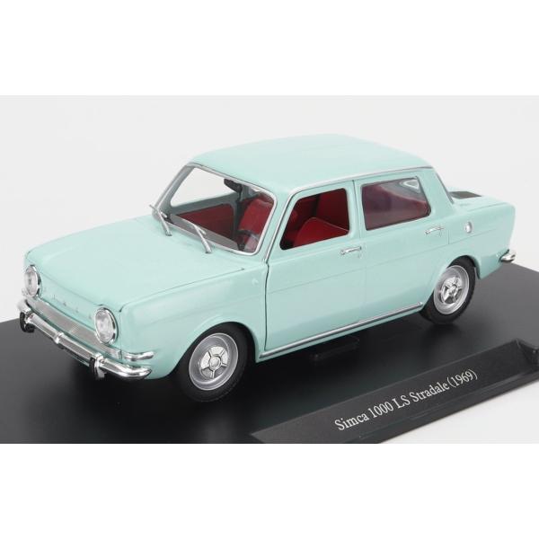 SIMCAシムカ 1000 LS ストラダーレ 1969 ダメージディスプレイボックス ベリーライトブルー AUTO-VINTAGE-DE-LUXE-COLLECTION / EDICOLA 1/24 ミニカー