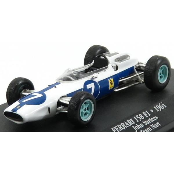 FERRARIフェラーリ F1 158 チーム N.A.R.T. ノースアメリカンレーシング N 7 1964 ジョンサーティース ホワイトブルー ATLAS-FERRARI-F1-COLLECTION / EDICOLA 1/43 ミニカー