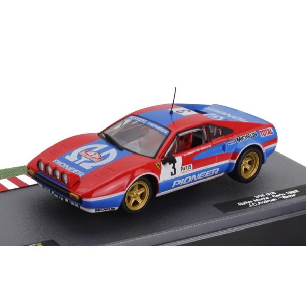 FERRARIフェラーリ 308 GTB Gr.4 ナイトバージョン N 3 1982年ラリーモンテカルロ J.C.ANDRUET レッドブルー / EDICOLA 1/43 ミニカー