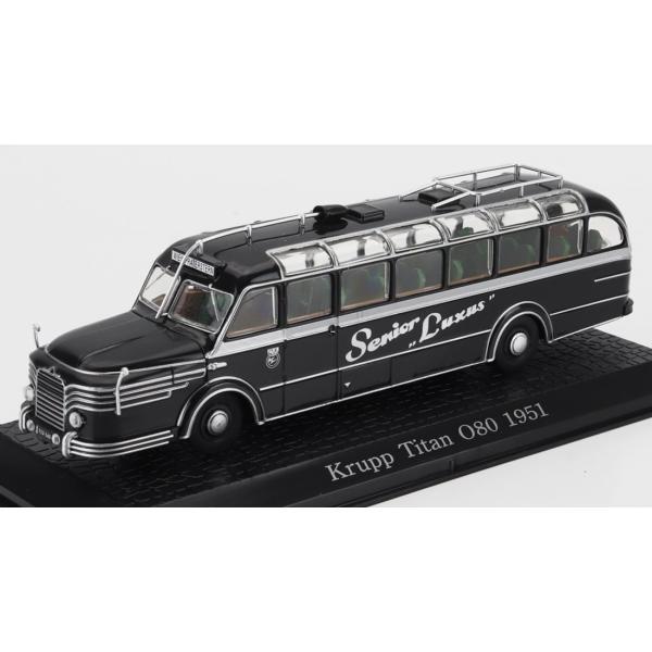 KRUPPクルップ O80 TITAN AUTOBUS O80タイタンバス 1951 ブラックシルバー ATLAS-BUS-COLLECTION / EDICOLA 1/72 ミニカー