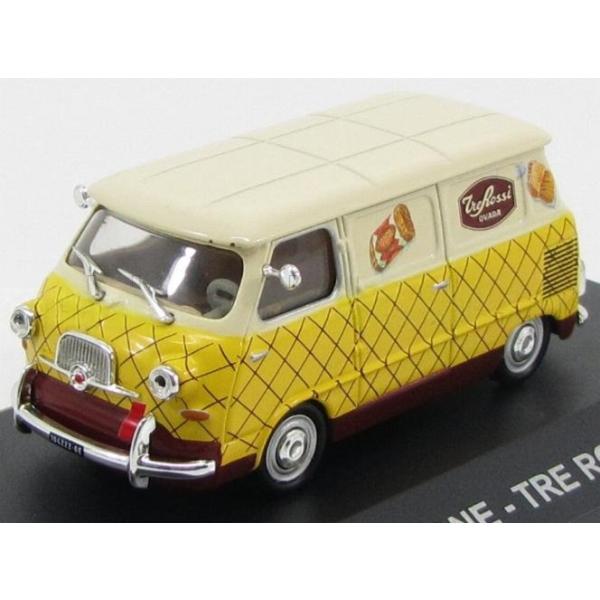 FIATフィアット 600 FURGONE VAN TRE ROSSI 1957 IVORY CREAM BROWN VEICOLI-PUBBLICITARI-D'EPOCA-COLLECTION / EDICOLA 1/43 ミニカー