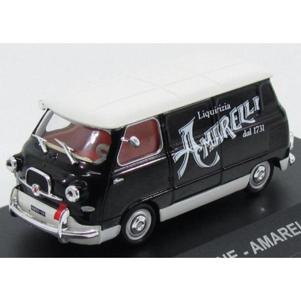 FIATフィアット 600 FURGONE VAN 1958 LIQUIRIZIA AMARELLI BLACK WHITE VEICOLI-PUBBLICITARI-D'EPOCA-COLLECTION / EDICOLA 1/43 ミニカー