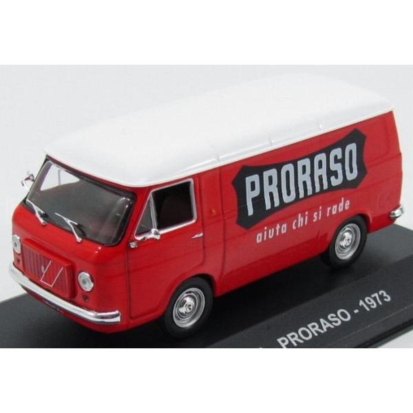 Fiatフィアット 238 VAN 1973 PRORASO AIUTA CHI SI RADE レッドホワイト VEICOLI-PUBBLICITARI-D'EPOCA-COLLECTION / EDICOLA 1/43 ミニカー
