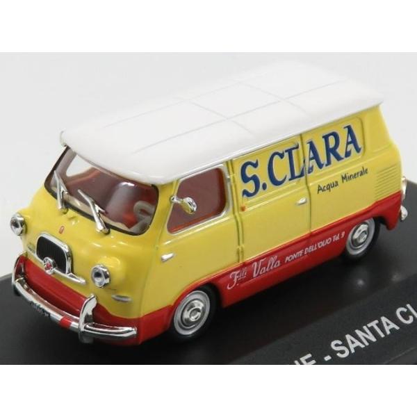 Fiatフィアット 600 FURGONE VAN SANTA CLARA 1962 イエローレッドホワイト VEICOLI-PUBBLICITARI-D'EPOCA-COLLECTION / EDICOLA 1/43 ミニカー