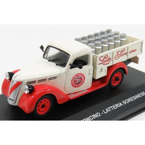 Fiatフィアット 1100 ELR PICK UP LATTERIA SORESINESE 1952 ホワイトレッド VEICOLI-PUBBLICITARI-D'EPOCA-COLLECTION / EDICOLA 1/43 ミニカー