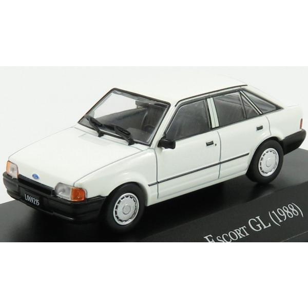 FORD ENGLANDフォードイングランド ESCORT GL 1988 ホワイト COCHES-INOLVIDABLES-ARGENTINA-SALVAT / EDICOLA 1/43 ミニカー