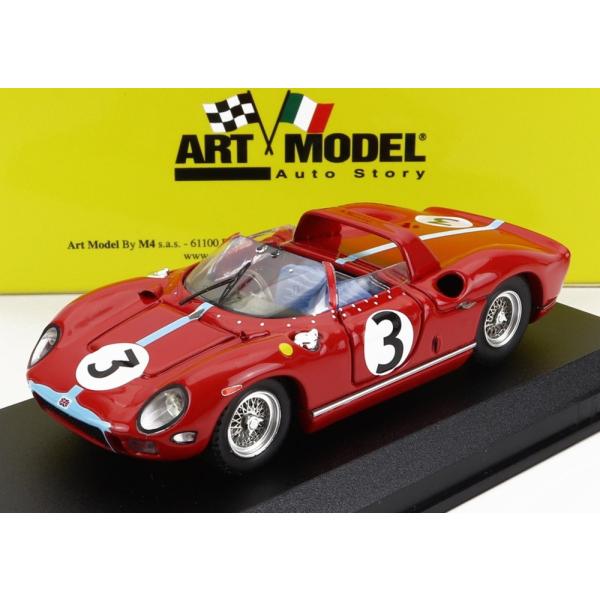 FERRARI 330P 4 0L V12 スパイダー 3号車 1964年 ツーリストトロフィー 優勝 GRAHAM HILL レッド/ライトブルー/ ART-MODEL 1/43 ミニカー
