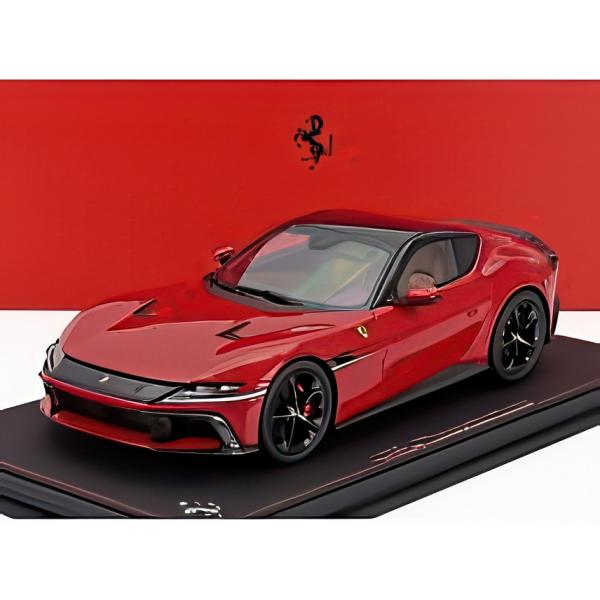 FERRARI 12チリンドリ V12 830cv パノラミックルーフ 2024 グロッシーブラックリム ロッソコルサ レッド/ BBR 1/18 48台限定ミニカー