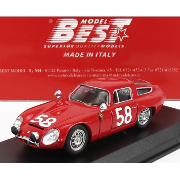 ALFA ROMEO TZ1 N 58 タルガ・フローリオ 1964 BUSSINELLO TODARO レッド / Best-Model 1/43 ミニカー