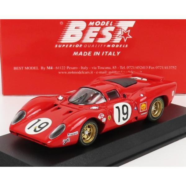 FERRARI 312P 3.0L V12 クーペ TEAM SEFAC N 19 24h ル・マン 1969 クリス・エイモン ピーター・シェッティ レッド / Best-Model 1/43 ミニカー