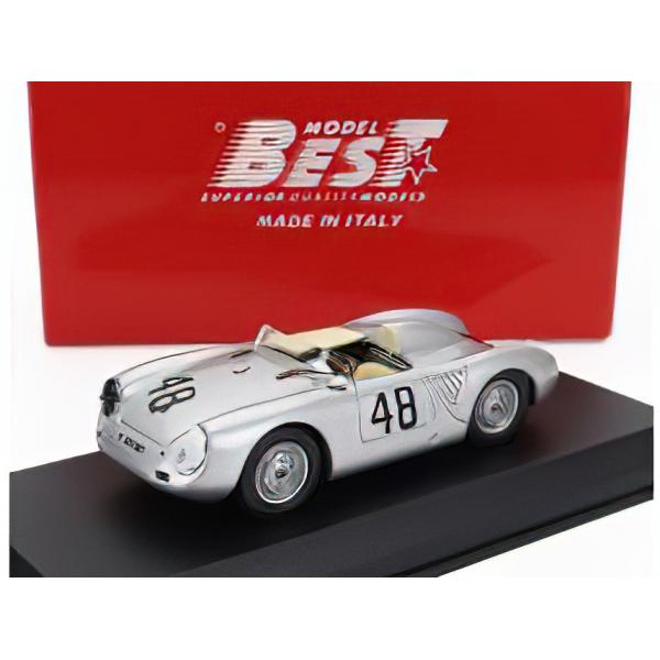 PORSCHE  550RS SPIDER N 48 1000km BUENOS AIRES 1958 STIRLING MOSS  JEAN BEHRA  SILVER/BEST-MODEL 1/43ミニカー