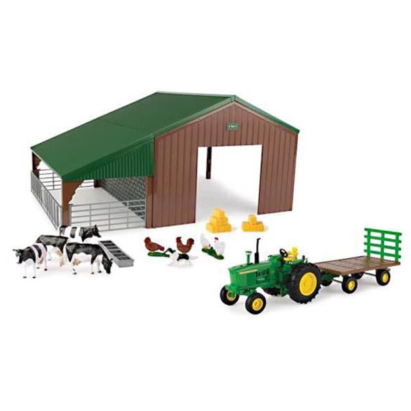 JOHNDEEREジョンディア 4020 トラクター 1968 動物 農場 建物 ジオラマ 牛舎 グリーン FARM TOYS / BRITAINS 1/32 ミニカー