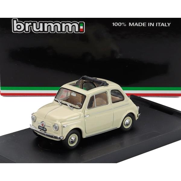 FIATフィアット 500 Nuovaヌオーヴァ Apertaアペルタ Openオープン 1959 Avorioアヴォーリオ Ivoryアイボリー / BRUMM 1/43 ミニカー