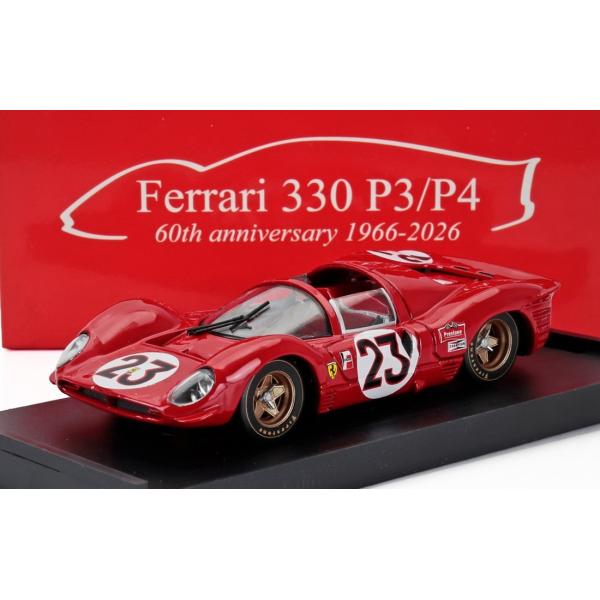 Ferrariフェラーリ 330P4/P3 4.0L V12 Spiderスパイダー No.23 Winner 24h Daytona 1967 L.Bandini C.Amon Re / BRUMM 1/43 ミニカー