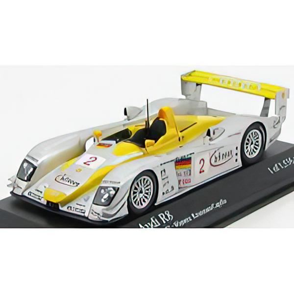 AUDI - R8 N 2 WINNER PETIT LE MANS 2002 T.KRISTENSEN - R.CAPELLO - SILVER YELLOW /Minichamps 1/43 ミニカー