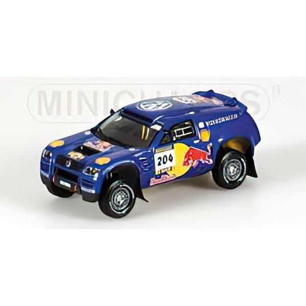 VOLKSWAGEN - RACE TOUAREG RED BULL N 204 RALLY PARIS DAKAR 2004 KLEINSCHMIDT - PONS - BLUE MET RED YELLOW /Minichamps 1/...