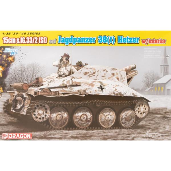 15cm s.IG.33/2 Sf auf Jagdpanzer 38 t Hetzer with Interior 組み立てプラモキット模型 /Dragonドラゴン 1/35