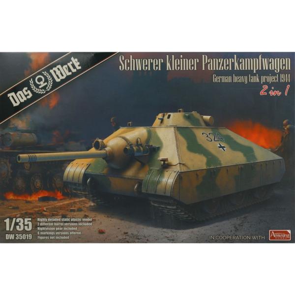 Schwerer kleiner Panzerkampfwagen German heavy tank project 1944 2 in 1 組み立てプラモキット模型 戦車 /Das Werk 1/