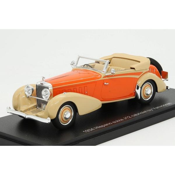 Hispano Suiza J12 カブリオレ by Vanvooren 1934 オープントップ /オレンジベージュ// ESVAL 1/43 ミニカー