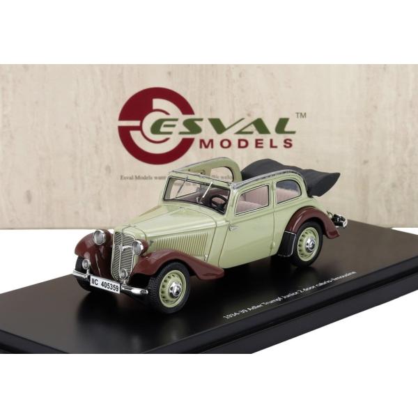 ADLER Trumpf Junior 2ドア カブリオレ オープン 1934 ベージュブラウンブラック / ESVAL 1/43 ミニカー