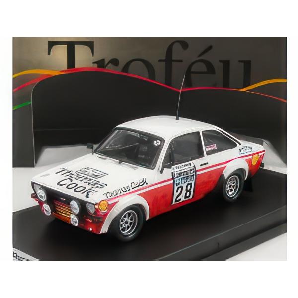 FORD ENGLAND ESCORT MKII N 28 RALLY RAC LOMBARD 1980 S.VAN DER MERWE F.BOSHOFF WHITE RED/TROFEU 1/43ミニカー