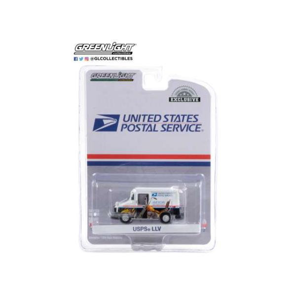 USPS アメリカ郵便公社 デリバリートラック モーターサイクル 切手 LLV / Greenlight 1/64 ミニカー