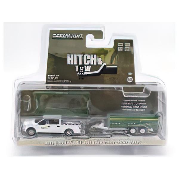 FORD USA F-150 PICK-UP 2018 WITH SMALL CARGO UPS TRAILER WHITE GREEN/Greenlight 1/64ミニカー