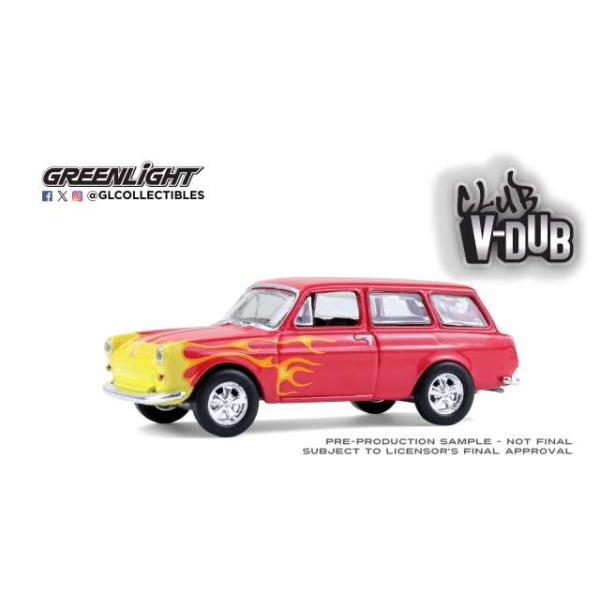 1963 VW タイプ3 パネルバン フレイム ワーゲン クラブVee-Dub 21 / Greenlight 1/64 ミニカー