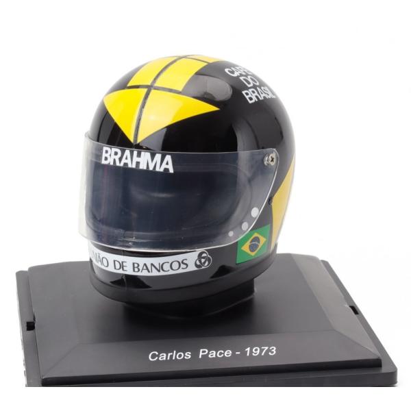 Ferrariフェラーリ ヘルメット カルロス パーチェ 312PB 1973 ブラック イエロー SPARK-EDITION-CASCHI-DEI-PILOTI-FERRARI-COLLECTION / EDICOLA 1/5 ミニカー