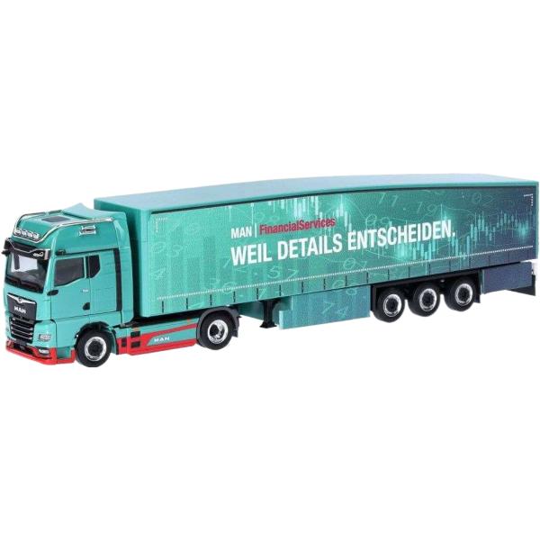 MAN FinancialServices MAN eTGX GX Schmitz トラック / Herpa 1/87 建設機械模型 工事車両