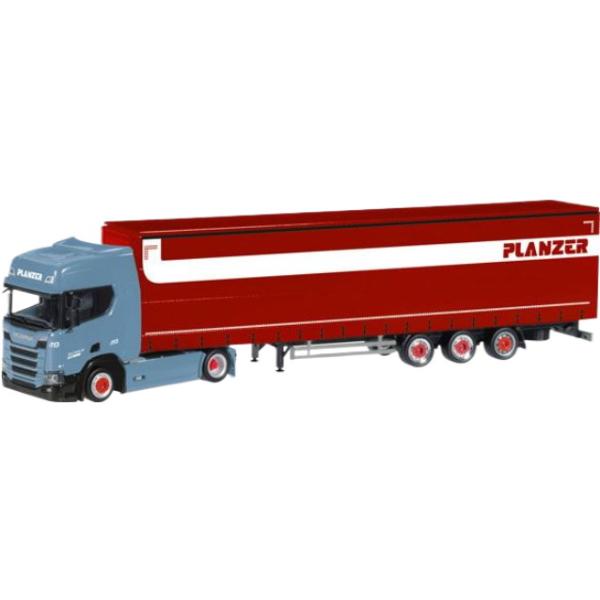 Planzer Scania CR 20 HD Lowliner サドルトレーラー トレーラー / Herpa 1/87 建設機械模型 工事車両