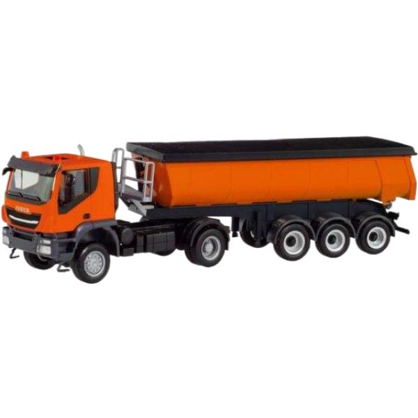 Iveco Trakker サーモダンプセミトレーラー トレーラー / Herpa 1/87 建設機械模型 工事車両