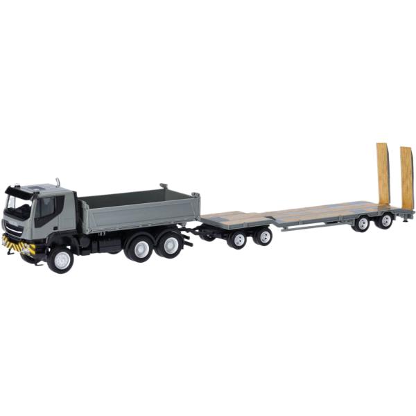 Ivecoイベコ Trakker 6x6 tipperダンプ + TU4 trailer トラック 模型 /Herpa 1/87