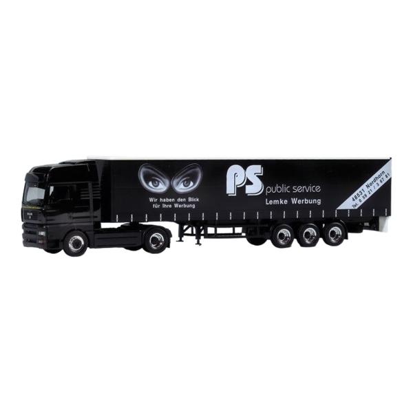 Thieme PS Werbung MAN TG-A XXL カーテンサイドセミトレーラー / Herpa 1/87 ミニカー トラック模型