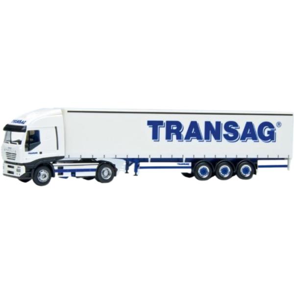 Transag Ivecoイベコ Stralis curtainside semitrailerカーテンサイドセミトレーラー トラック 模型 /Herpa 1/87