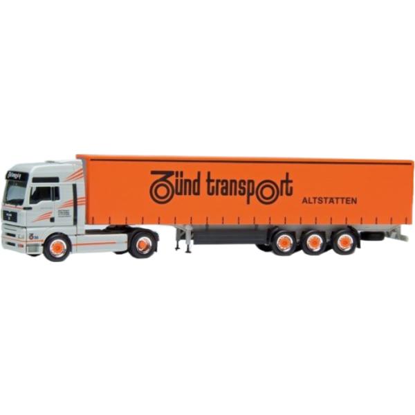 Zuend Transport MAN TGA XXL curtainside semitrailerカーテンサイドセミトレーラー トラック 模型 /Herpa 1/87
