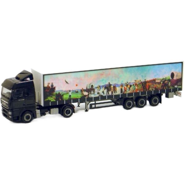Siedler MAN TGX XLX Medi curtainsideカーテンサイドr trailer トラック 模型 /Herpa 1/87