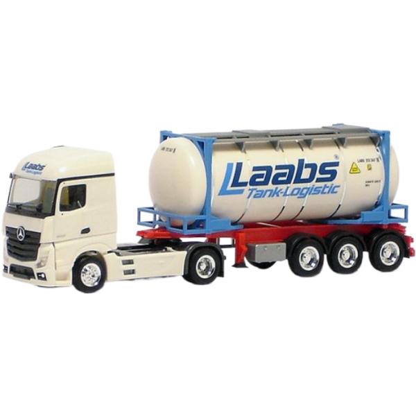 Laabs Logistic Mercedes Benzメルセデスベンツ Actros StreamSpace 2.5 20ft. tanker container semitrailerタンクコンテナセミトレーラー /Herpa 1/87