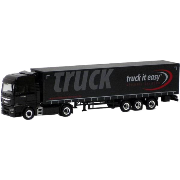 Moehlmann Truck Easy MAN TGX XXL Euro 6 curtainside semitrailerカーテンサイドセミトレーラー トラック 模型 /Herpa 1/87