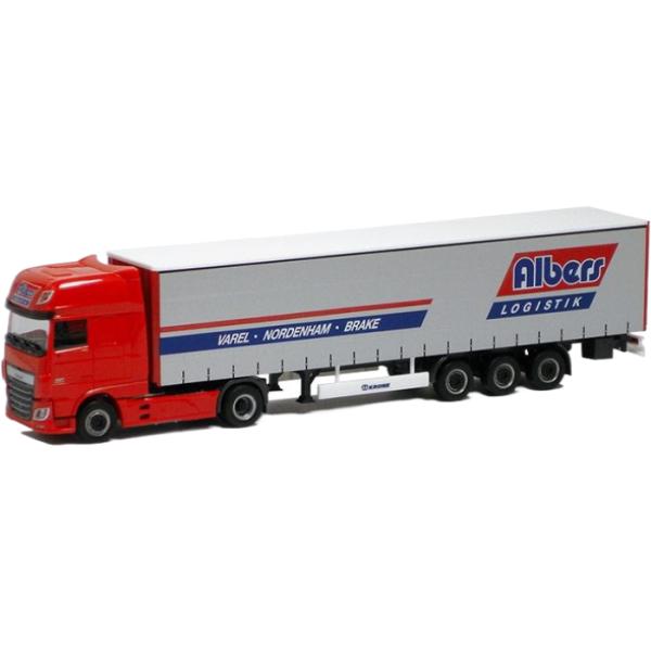 Albers Logistik DAF XF Euro 6 SSC curtainside semitrailerカーテンサイドセミトレーラー トラック 模型 /Herpa 1/87