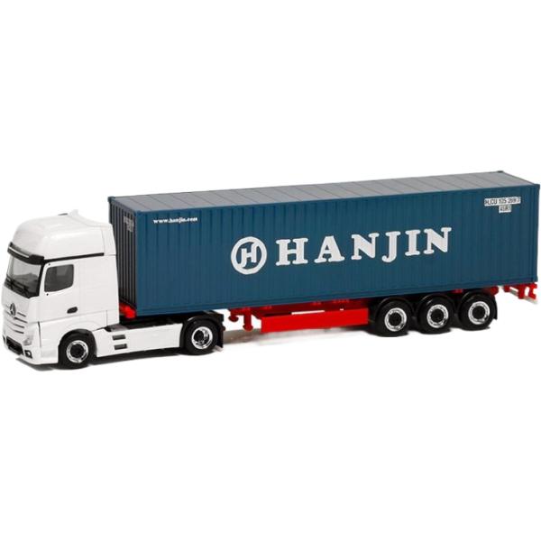 Hanjin Mercedes Benzメルセデスベンツ Actros GigaSpace 40ft container semitrailerコンテナセミトレーラー トラック 模型 /Herpa 1/87