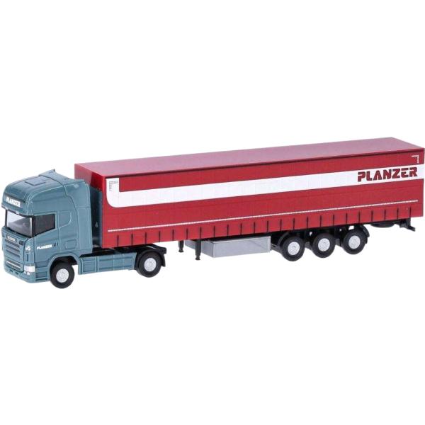 Planzer Scania R TL カーテンサイド トラック / Herpa 1/160 建設機械模型 工事車両